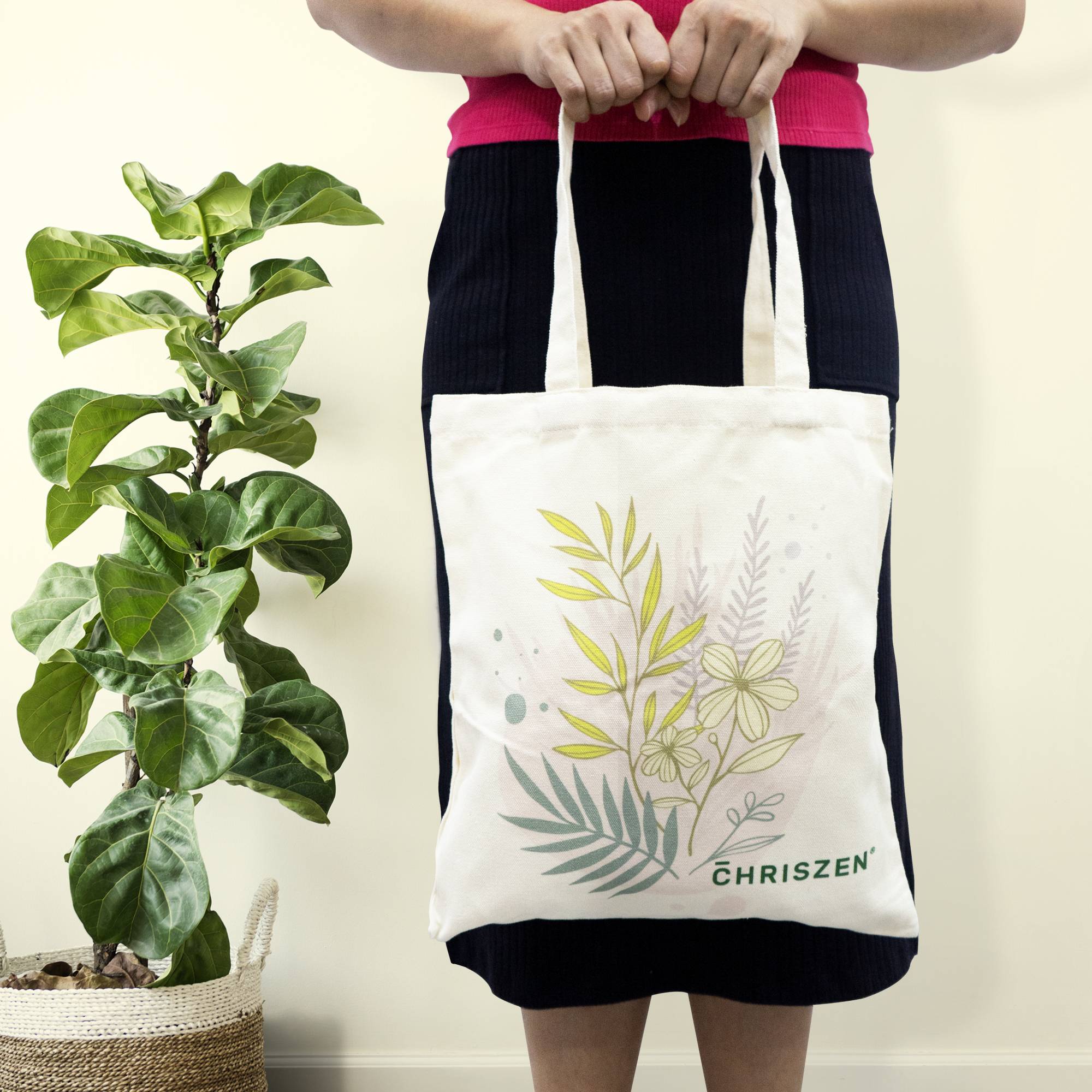 Chriszen Floral Tote Bag