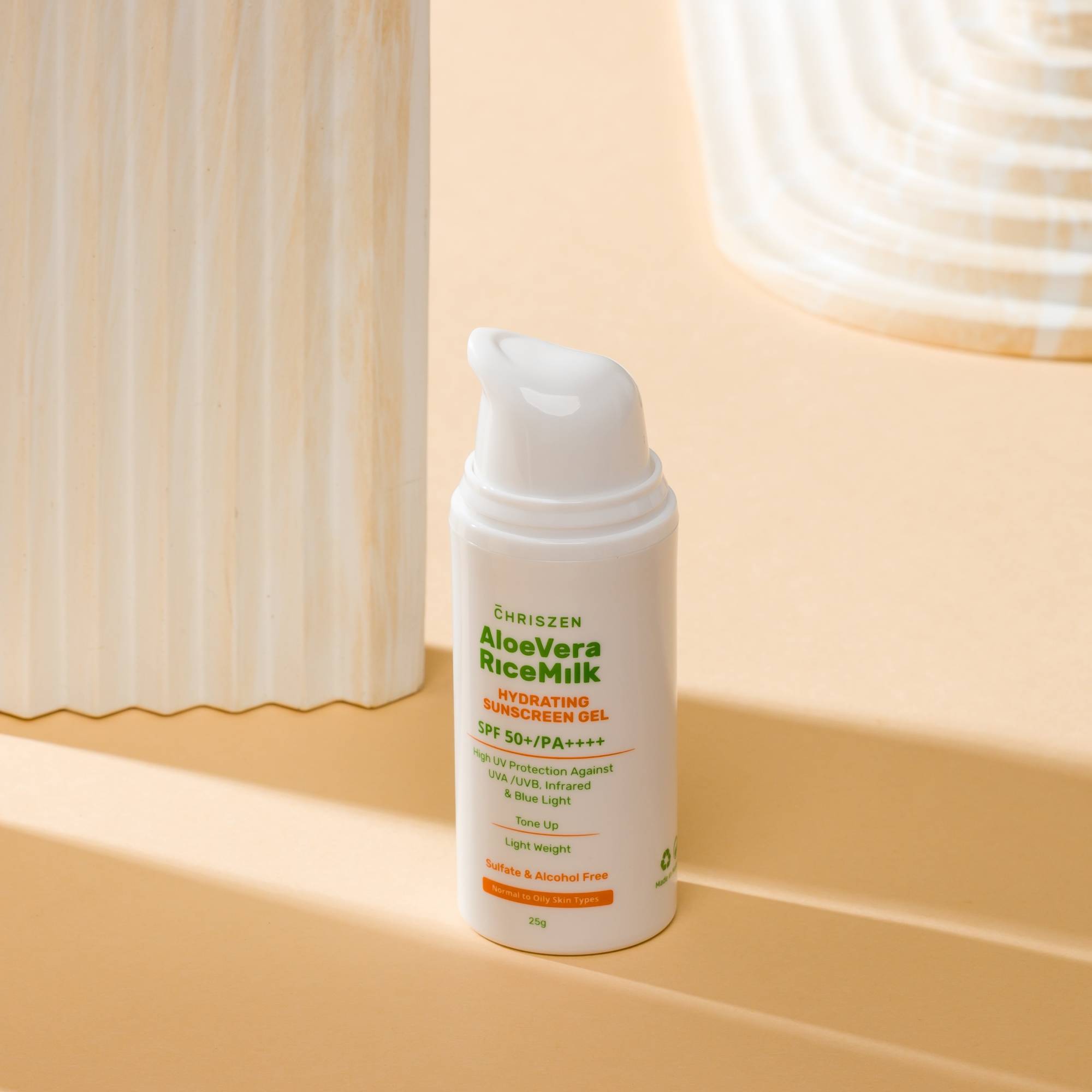 Chriszen Aloe Vera Rice Milk Hydrating Sunscreen Gel SPF 50+/PA