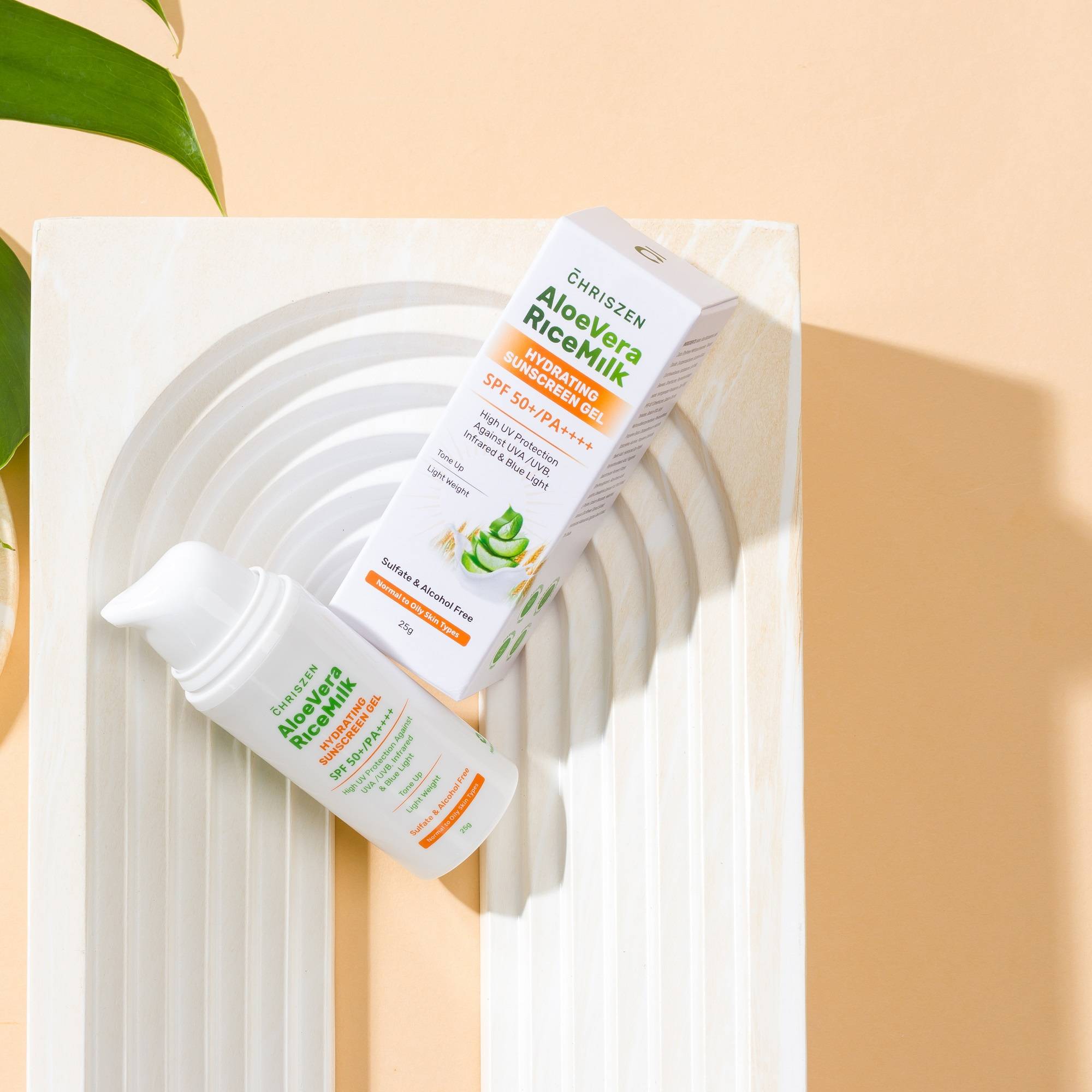 Chriszen Aloe Vera Rice Milk Hydrating Sunscreen Gel SPF 50+/PA